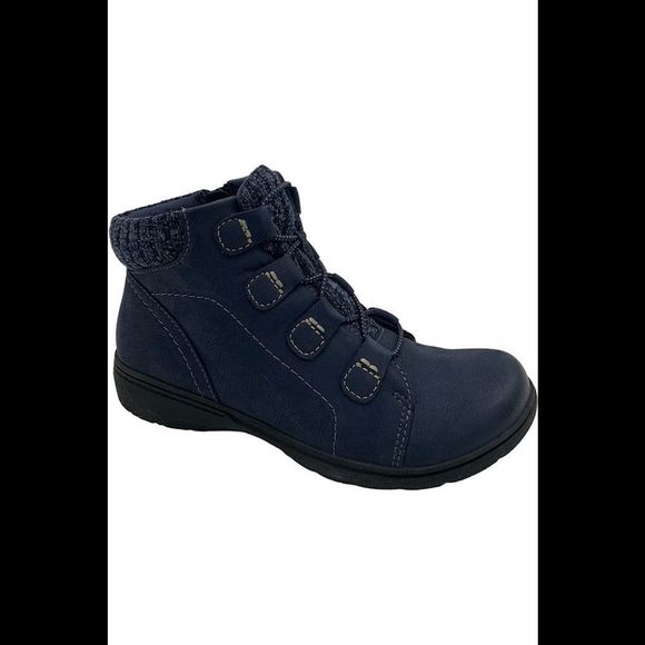 Clarks | Shoes | Clarks Collection Leather Knit Ankle Boots Carleigh ...